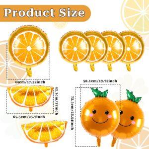 10Pcs Orange Citrus Foil Balloon, Cartoon Fruit Decorations Balloon, Orange Balloons Decorations, Little Cutie Baby Shower Balloons, Foil Balloon Cartoon Fruit Aluminum Foil Balloons Party Decor