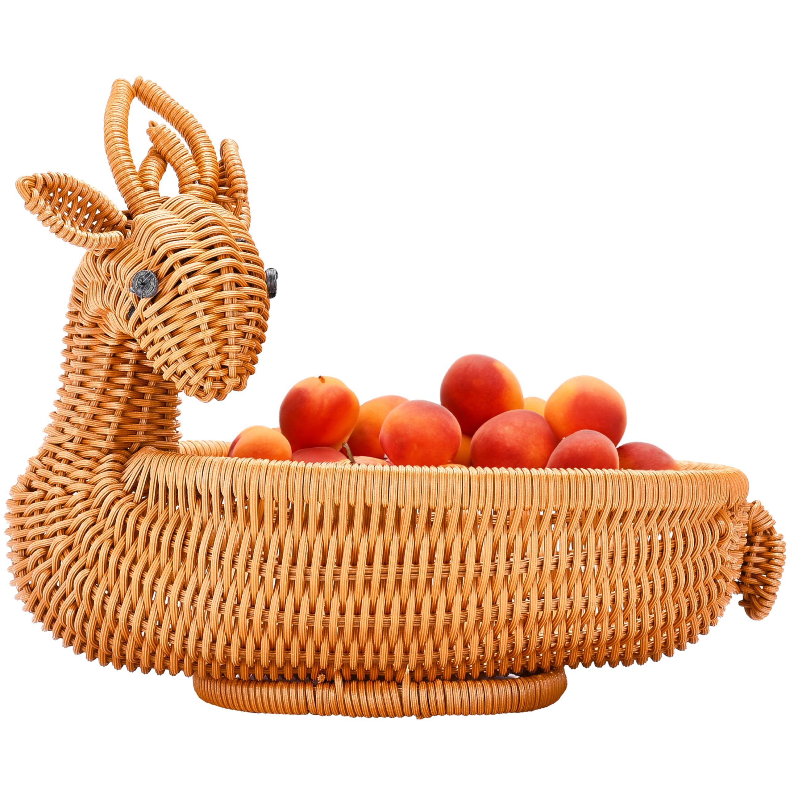 Prosumers Choice Fawn Shaped Open Storage Bin - Woven Wicker Basket, Safari Bins Nursery Décor - Creative Organizer for Home - Decorative Serving Basket - Light Brown