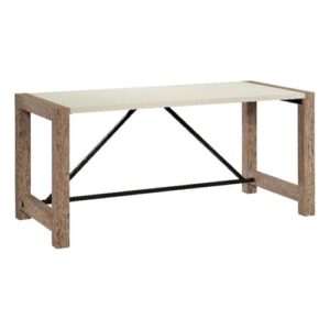 sauder dixon city engineered wood executive desk in brushed oak finish