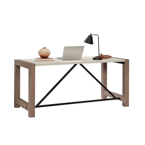 Sauder Dixon City Engineered Wood Executive Desk in Brushed Oak Finish