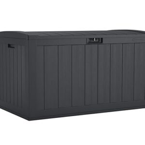 Suncast 134 Gallon Deck Box, Outdoor Storage for Tools, Gardening Equipment, Sports Gear, and More, Cyberspace