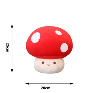 SNOWOLF Cute Mushroom Plush Toy 3D Soft Red Mushroom Plushie Pillow Kawaii Squishy Doll Stuffed Hugging Pillows Gift for Girls Kids Women Decor Christmas Valentines Party, 9.8inch