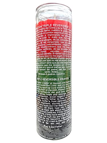 7 Day Candle 3 Color Triple Action Reversible- Red/Green/Black