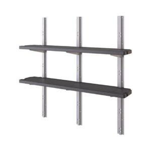 suncast storage shed shelf kit, set of 2 space-saving adjustable shelves for outdoor storage sheds, 50" w x 11.25" d x 46.75" h, black