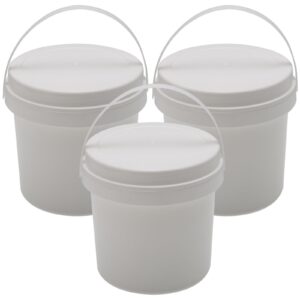 uonlytech industrial bucket food containers 3pcs storage bucket plastic barrel pp white pet food container ice cube bucket