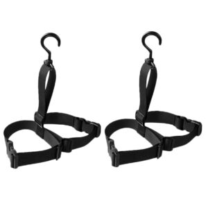 toddmomy shoe rack boot hanger outdoor clothes drying rack belt hanger 2 sets wader boot dryer multifunctional boot drying rack wader storage rack hanging strap fishing boot accessory black