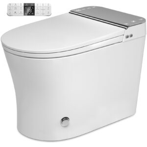 zmjh 171 smart toilet with bidet built in, one piece elongated toilet, dryer and warm water, heated seat, auto open/close lid, auto flush, soft close seat, remote control