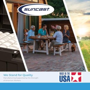 Suncast 134 Gallon Deck Box, Outdoor Storage for Tools, Gardening Equipment, Sports Gear, and More, Cyberspace