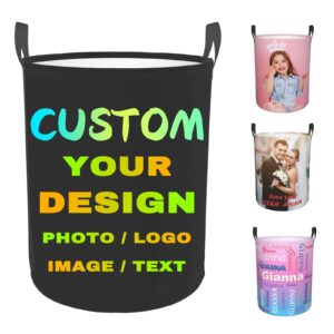 custom laundry hamper personalized laundry basket with name customized dirty clothes storage basket for bathroom living room bedroom collapsible with handles gifts for boys girls women men (s)