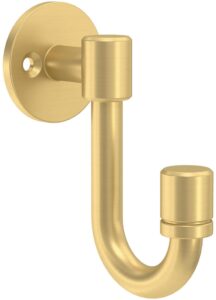 franklin brass bar (4-pack) single wall hooks 1-prong coat/hat modern gold hooks for hanging wall mount hanger clothes, purse, bag, towel organization decorative wall hooks b47246k-117-c