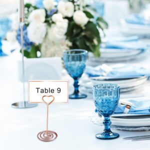 24Pcs Rose Gold Table Place Card Holder and 24Pcs Place Cards with Rose Gold Foil Border for Wedding, Restaurants, Banquets and Dinner Parties, 3.35inch Strong Table Sign Stand Perfect for Photo,