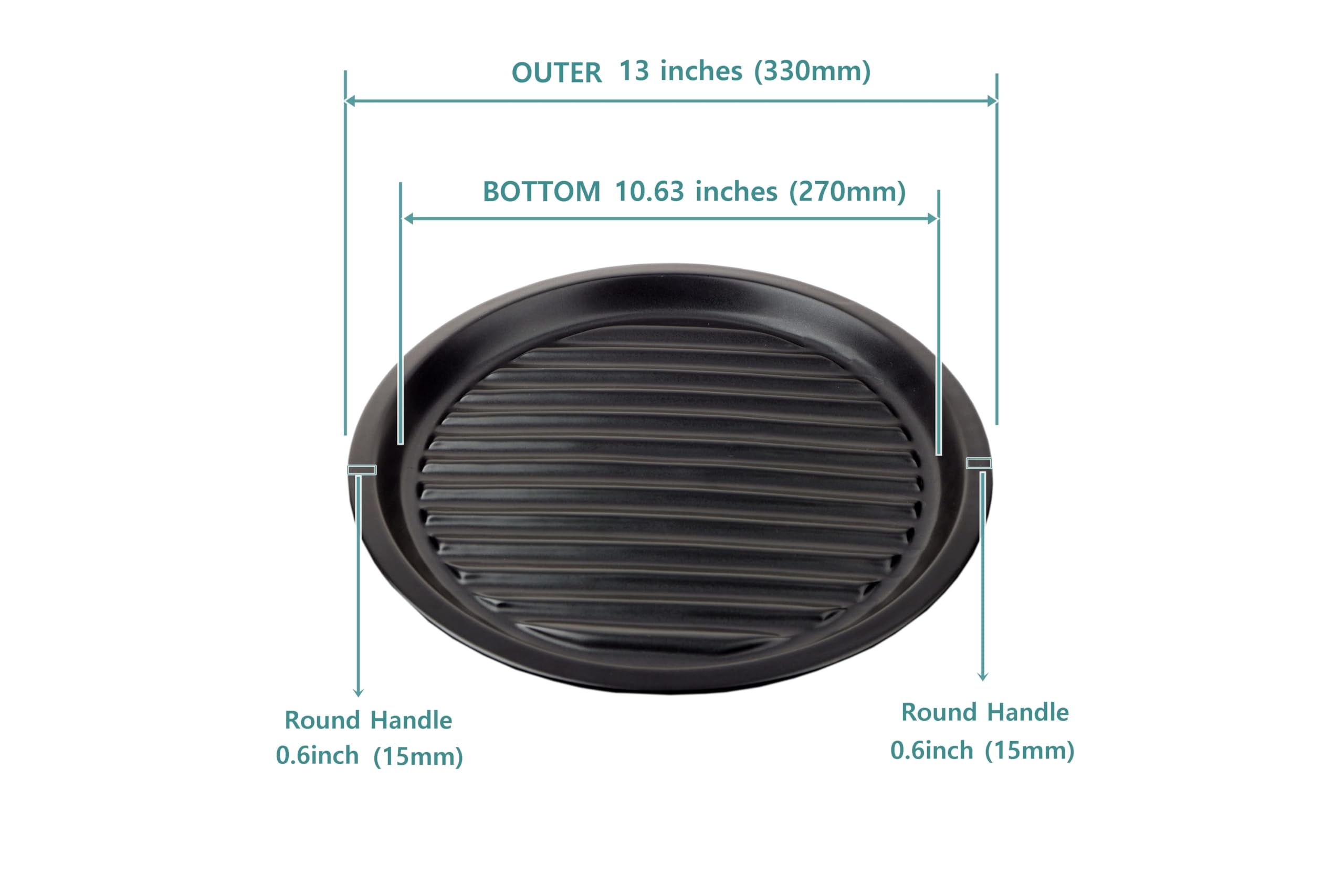 GREATUS Korean Dojagi Grill Pan 13 Inches, Stoneware Ceramic Griddle Indoor Outdoor Stovetop Nonstick BBQ Oven Dishwasher safe PTFE PFOA free