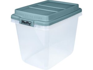 hefty 32 qt. lift off lid storage bin, gray/clear, 6/pack (hft-7161010665666-6)