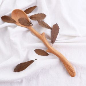 3Pcs Wooden Twig Spoons,Long Handle Soup Spoon Natural Wood Coffee Scoop, Creative Branch Shape Ladle Spoon for Soup Cooking Mixing Stirrering