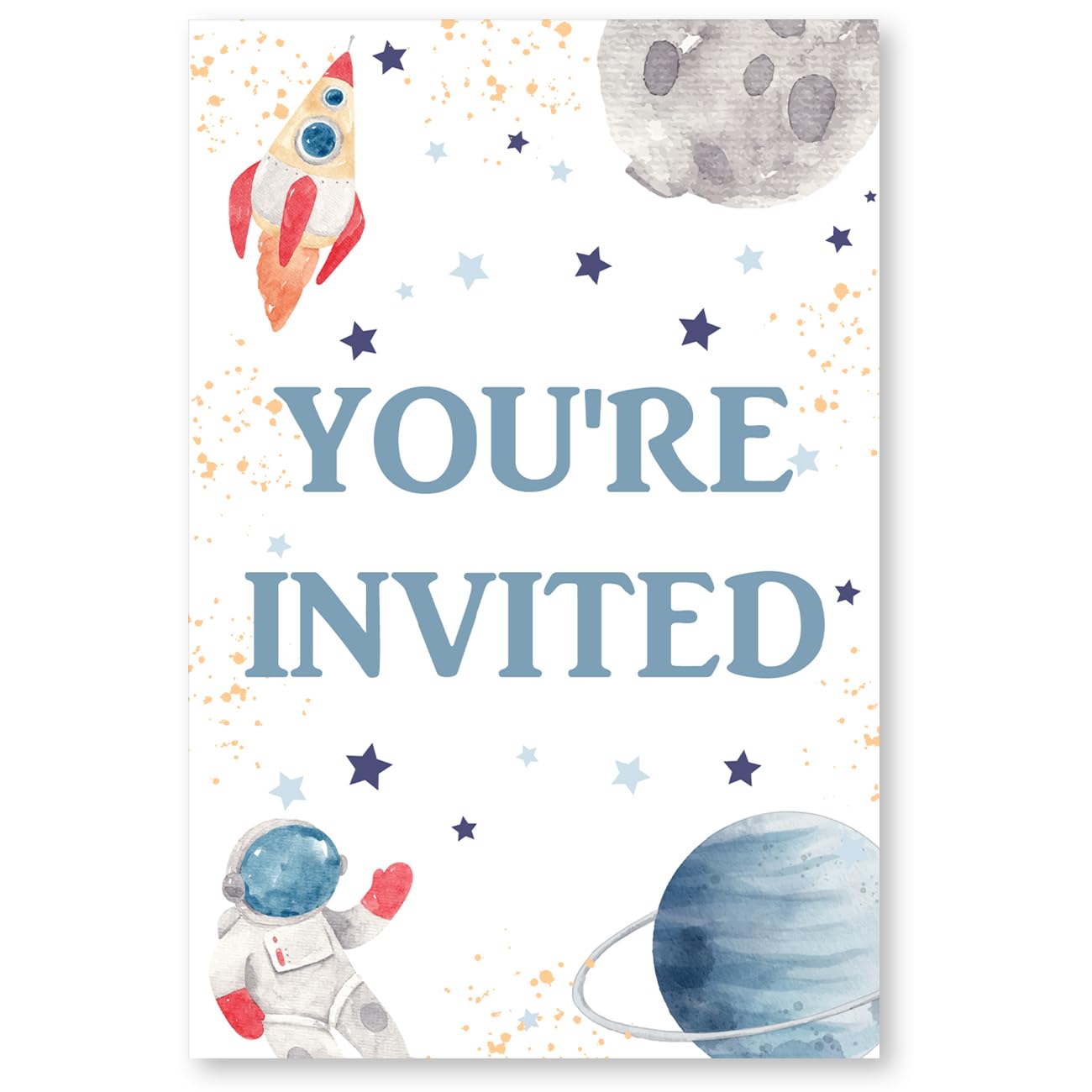 Outer Space First Trip Around the Sun 1st Birthday Party Invitations with Envelopes Set of 20 Astronaut Galaxy Space First Birthday Invites Fill in Blank