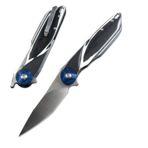 y-start flipper front open pocket knives d2 satin blade g10 handle lk5024 (black&white)