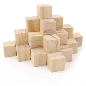 50pcs wooden cubes 1inch natural wooden blocks unfinished wood blocks for wood crafts blank wood square blocks for crafts and diy projects puzzle making.…