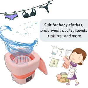 Portable Washing Machine Foldable,Mini Washing Machine Portable Washer, Small Wash Cloths Bucket Washing for Kids Socks Underwear, Traveling