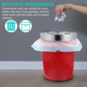 NUOBESTY Retro Trash Can 5L Small Waste Paper Basket Waste Container Bin Garbage Container for Bathroom, Bedroom, Office(Red)