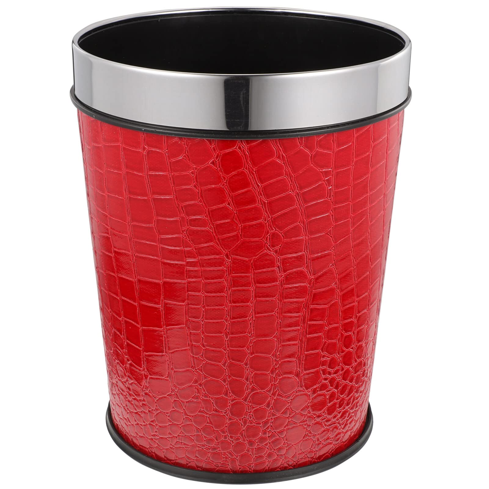 NUOBESTY Retro Trash Can 5L Small Waste Paper Basket Waste Container Bin Garbage Container for Bathroom, Bedroom, Office(Red)