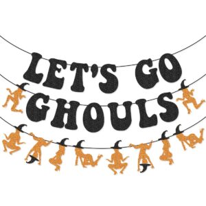 let's go ghouls banner garland for halloween bachelorette party decorations