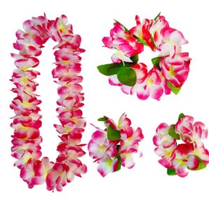 8PCS Hawaiian Leis Luau Party Decorations Tropical Party Favors Lei Hawaiian Flower Perfect for Hawaiian Luaus Party Birthday Party Favors.