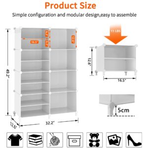 AWTATOS Closet Organizer 8 Cube Storage Shelves Portable Closet Clothes Organizers and Storage Stackable Cubby Shelving for Closet Bedroom Living Room Office White