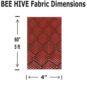 KARBXON - 4 in x 10 ft – Beehive Weave - Carbon Fiber Aramid Fabric - Red - 3K - 240g/meter - Beehive Weave 4” Wide Hemmed Fabric for Repair, DIY Projects (4, 10 ft)