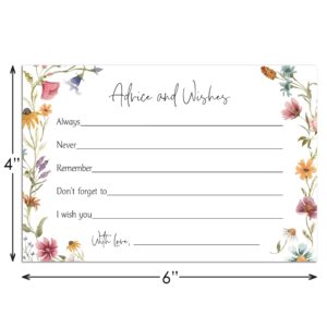 Wildflower Wedding Bridal Advice Cards - 48 Cards