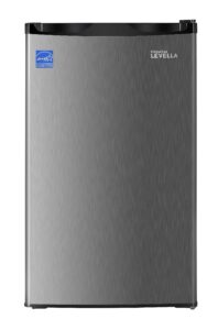 premium levella prf446300hs 4.4 cu ft mini fridge in silver