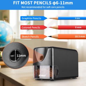 AFMAT Heavy Duty Electric Pencil Sharpener, Auto Stop Classroom Pencil Sharpeners for 6-11mm No.2/Colored Pencils, Pencil Sharpener for Large Pencils, Sharp Point, Save Pencils, Teachers Must Haves