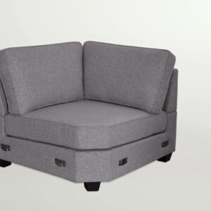 Legend Vansen Fabric Flexible Combination Module Reversible U Shaped Sofa for Living Room, Dark Grey Sectional