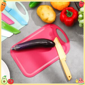 Dandat 60 Pcs Kids Knife Set Kids Plastic Knife with Cutting Board Toddler Knifes Serrated Edges Kids Chopping Board Kids Cooking Utensils for Salad Fruit Preschool Cooking Class Party