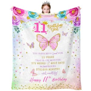 sbangtu 11 year old girl birthday gifts, best birthday gifts for 11 year old girls, 11 year old girl gift ideas, cool presents stuff for girls age 11, 11th birthday decorations throw blanket 50"x60"