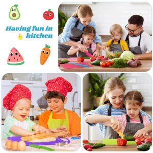 Dandat 60 Pcs Kids Knife Set Kids Plastic Knife with Cutting Board Toddler Knifes Serrated Edges Kids Chopping Board Kids Cooking Utensils for Salad Fruit Preschool Cooking Class Party