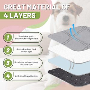 PatiencET Washable Pee Pads for Dogs, 18'' x 24" Reusable Puppy Pads with Super Absorbent for Pet Training, Housebreaking and Incontinence, 2 Pack Puppy Potty Pads with Waterproof Bottom