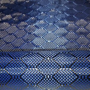 KARBXON - 4 in x 5 ft – Beehive Weave - Carbon Fiber Aramid Fabric - Blue - 3K - 240g/meter - Beehive Weave 4” Wide Hemmed Fabric for Repair, DIY Projects (5, Ft)