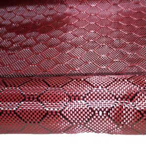 KARBXON - 4 in x 10 ft – Beehive Weave - Carbon Fiber Aramid Fabric - Red - 3K - 240g/meter - Beehive Weave 4” Wide Hemmed Fabric for Repair, DIY Projects (4, 10 ft)