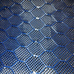 KARBXON - 4 in x 5 ft – Beehive Weave - Carbon Fiber Aramid Fabric - Blue - 3K - 240g/meter - Beehive Weave 4” Wide Hemmed Fabric for Repair, DIY Projects (5, Ft)