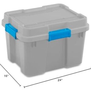 Sterilite 18316A04 Gasket Storage Tote, Gray, 20 Gallon - Quantity 1