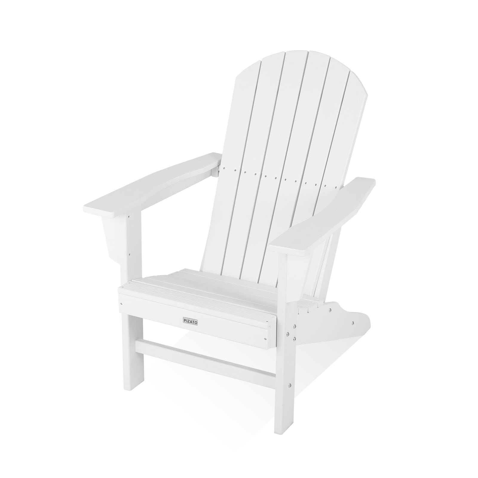 PIZATO Modern Adirondack Chair Wood Texture, 2.0 HDPE Material Weather Resistant Not Fade & Crack Composite Adirondack Chairs Fire Pit Chairs, White Imitation Wood Grain