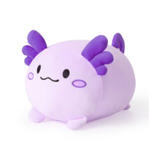 peach cat kawaii axolotl plush pillow cute soft axolotl stuffed animal for kids purple 11.8"