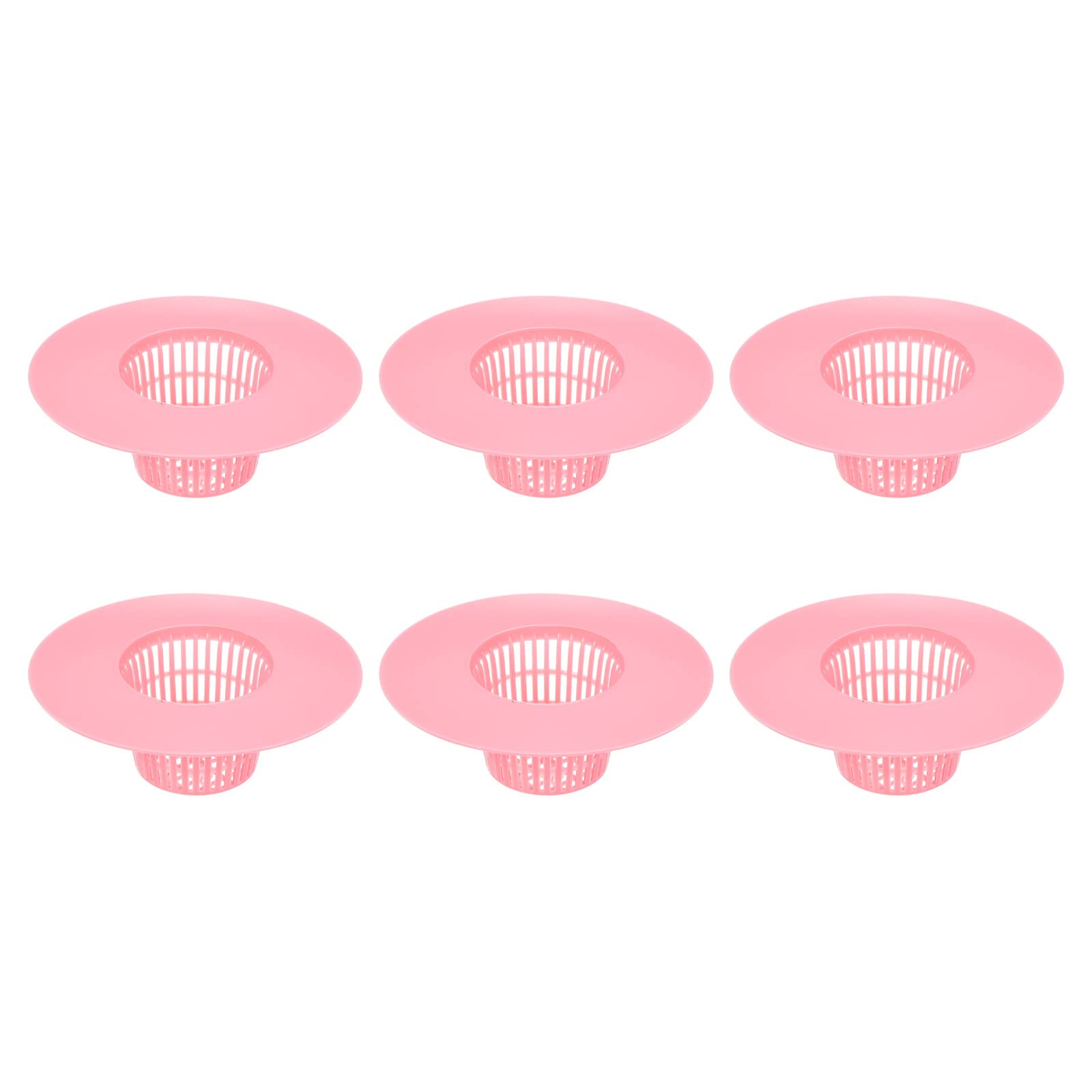 METALLIXITY Bathroom Sink Drain Strainer(2.2" x 0.6") 6pcs, Shower Drain Hair Catcher, Shower Drain Cover Fits - for Bathroom Bathtub Wash Basin Hole Shower Drains, Pink