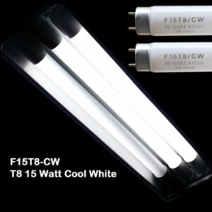 18" F15T8/CW RV Fluorescent Light Bulb,T8 15 Watt Cool White Tube,Replacement Bulb for Philips Alto ECO GE Staco Light Fixture,G13 Bi-Pin Base,4100K (4PACK)