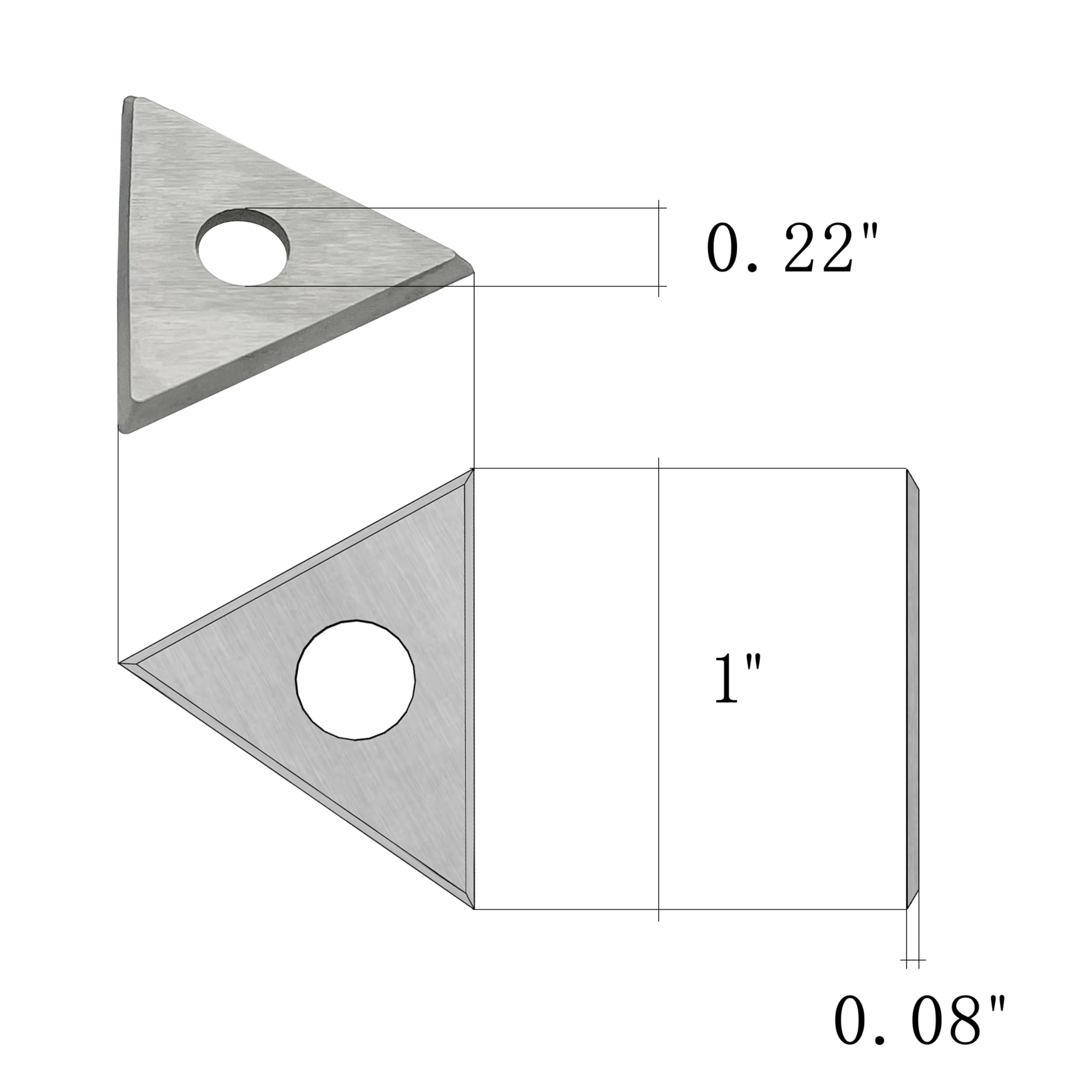 Paint Scraper Carbide Blades Double-Edged Reversible Replacement Blade (1" Triple-Edge Triangle)