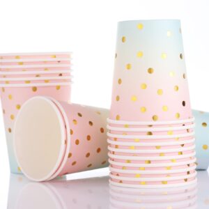 Pastel Party Supplies Rainbow Pastel Party Paper Plates Cups Napkins Dinnerware Set for Pastel Party Decorations Girl Birthday Baby Showers Bridal Shower Wedding,Serves 24