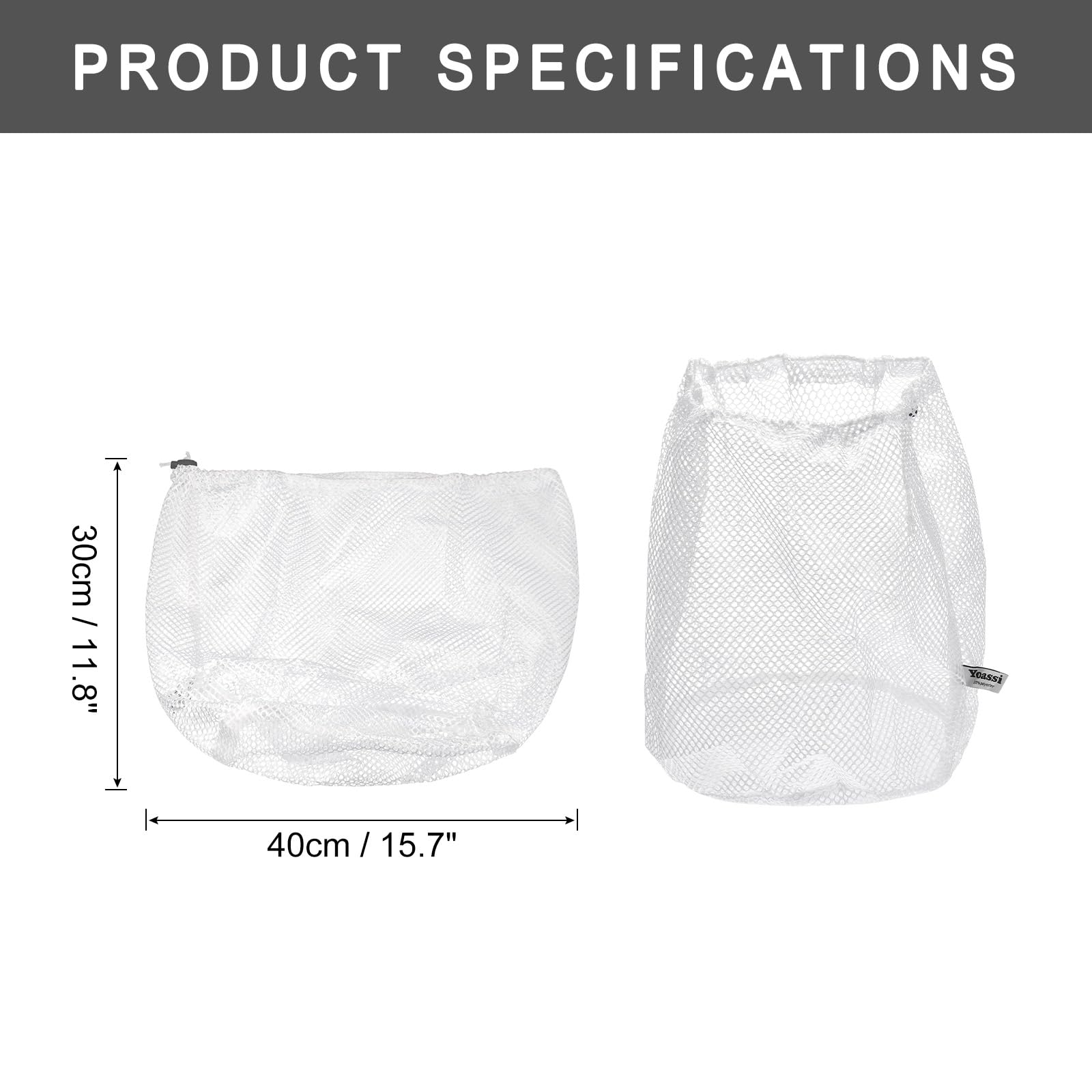 uxcell Mesh Laundry Bags, 11.8"x15.7" Baskets Mesh Bags with Drawstring Small Machine Washable Mesh Wash Bags for Travel, Laundry