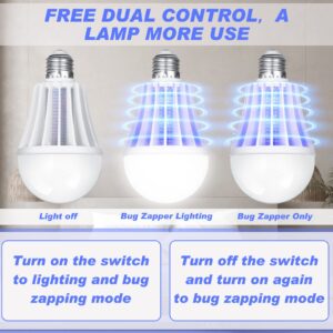 Qualirey Bug Zapper Light Bulb Bulk 2 in 1 Electronic Mosquito Killer Lamp LED Light for Fruit Flies Bug Fly Insect Mosquito Control, Suitable for Indoor Entryway Patio Doorway Corridor (12 Pcs)