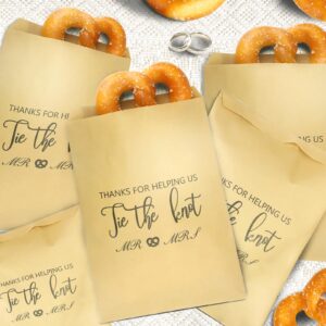 48pcs thanks for helping us tie the knot pretzel wedding favor bags,tie the knot pretzel favor goody snack treat grease resistant bags for engagement wedding bridal shower party decorations supplies