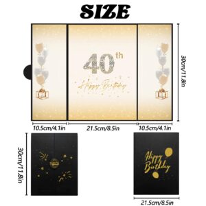 Crenics 40th Birthday Decorations Black and Gold, Creative 40th Birthday Guest Book Alternative, 40th Birthday Signature Book 18 x 12 inch, Great 40th Birthday Gifts for Men or Women